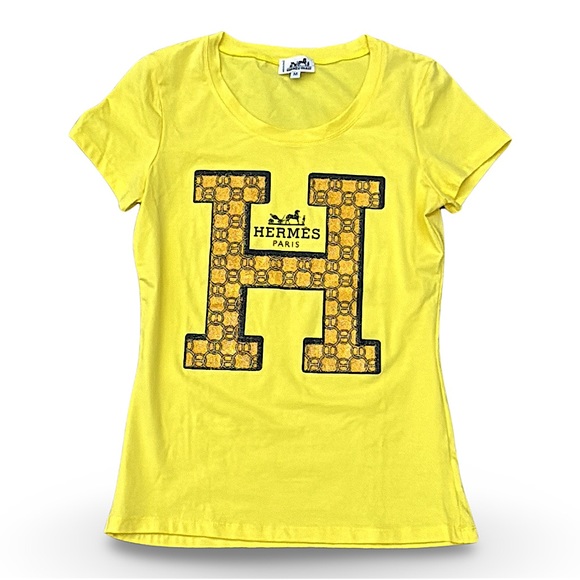 Hermes | Tops | Hermes Paris Vintage Yellow Tee Shirt Made In Italy | Poshmark